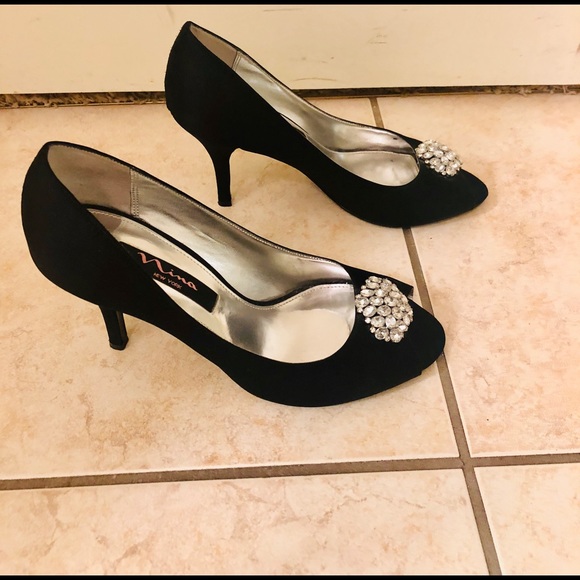 Nina | Shoes | Black Satin Nina Pumps | Poshmark